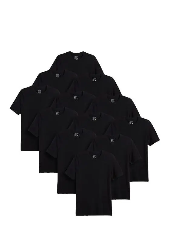 JOCKEY Big & Tall 100% Cotton Classic Crew Neck Undershirt12 Pack - Black