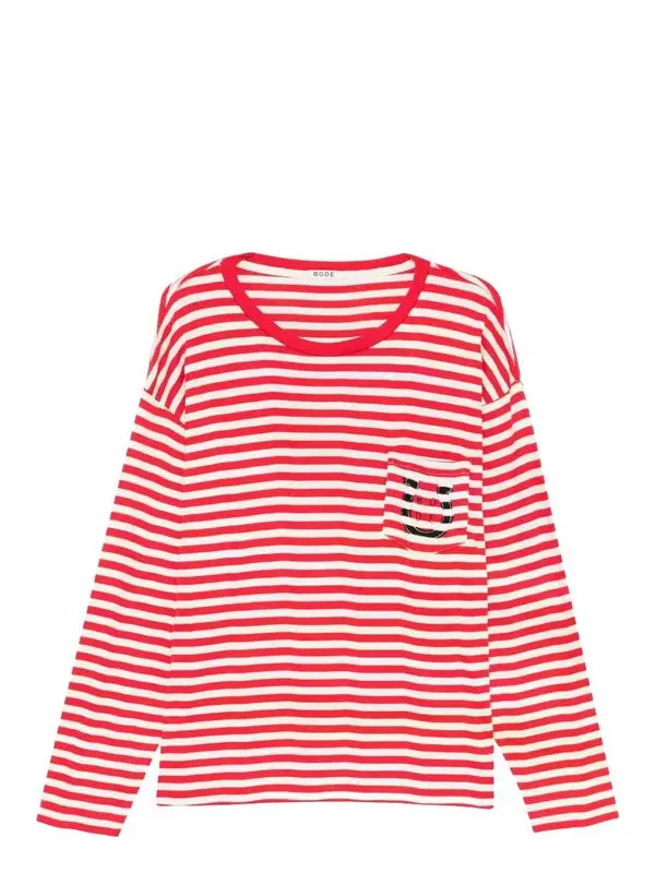 BODE Striped Long-sleeve T-shirt - Red