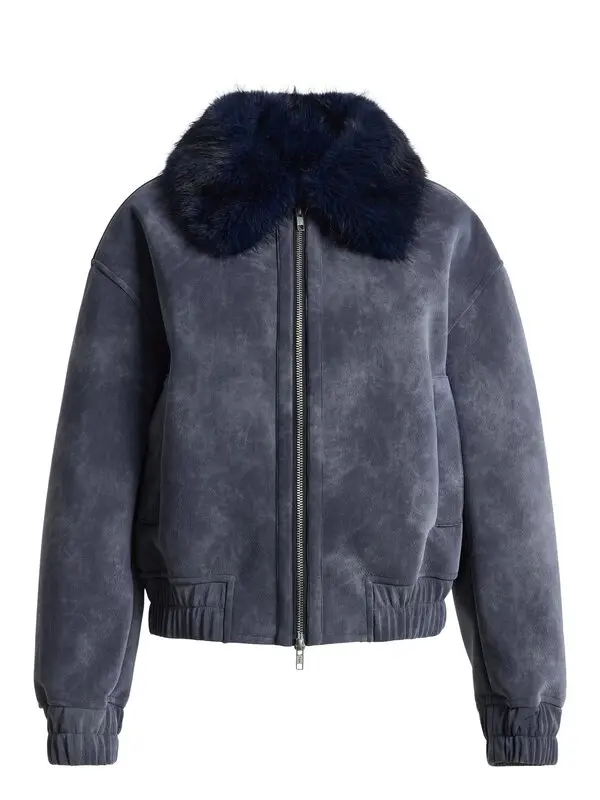 STAND STUDIO Emberly Faux Shearling Jacket - Blue