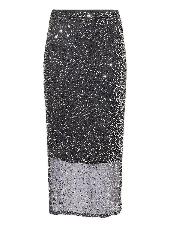 Isabel Marant Étoile Nejany Sequin-embellished Mesh Midi Skirt - Silver 08si
