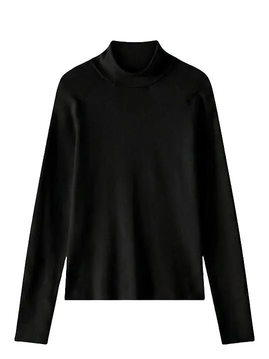 JOSEPH Lola High-neck Long-sleeve Silk Top - Black