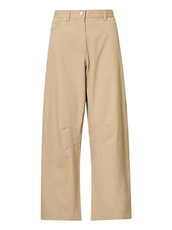 Samsøe Samsøe Saharpo Curve-fit Cotton-blend Trousers - Gray
