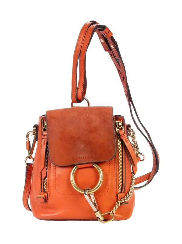 Chloé Mini Faye Backpack - Orange