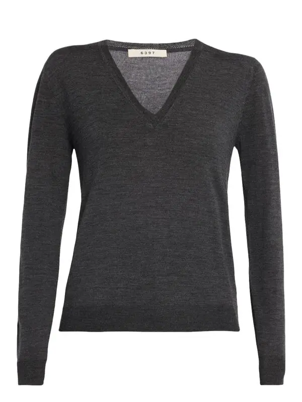 6397 Perfect V-neck Wool Sweater - Graphite