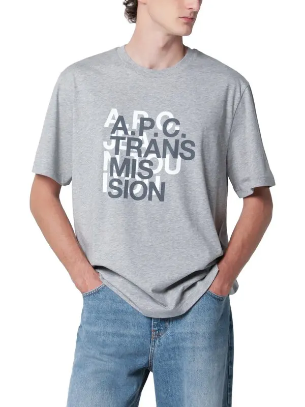 A.p.c. Grey Transmission T-shirt In Cotton - Gray