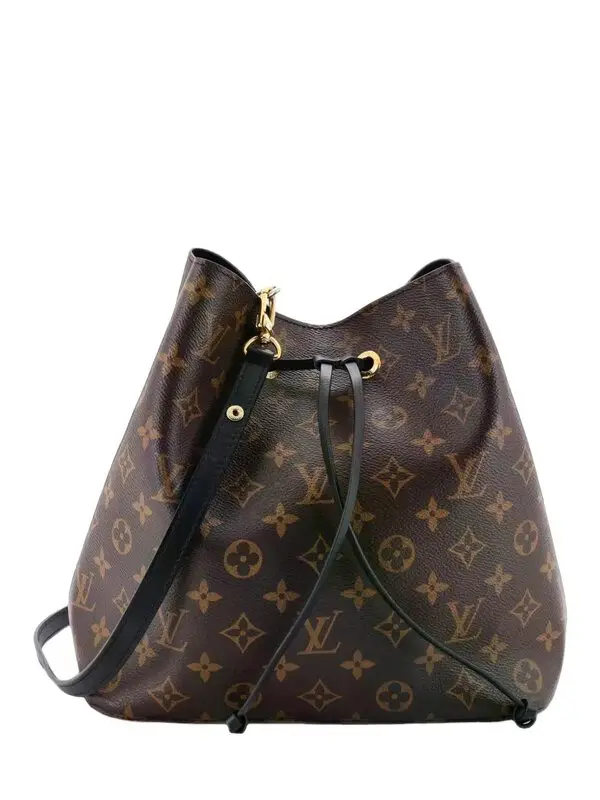 LOUIS VUITTON Neonoe Handbag Monogram Canvas With Leather Mm Bucket Bag - Black