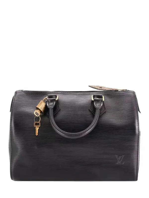 LOUIS VUITTON Speedy Handbag Epi Leather 25 Satchel - Black