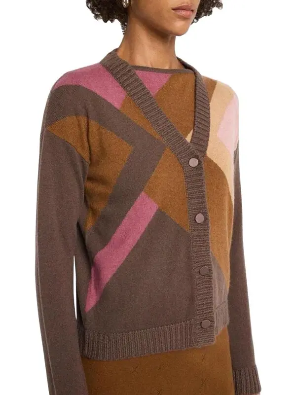 Tse Cashmere Cashmere Geometric Intarsia Cardigan - Multi