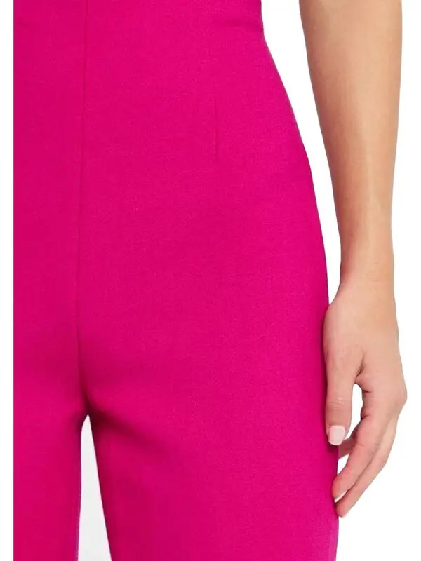 SERGIO HUDSON High-waisted Flared-leg Pants - Raspberry