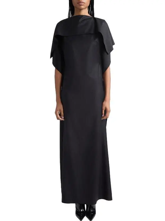 JEAN PAUL GAULTIER Virgin Wool Cape Gown - Black