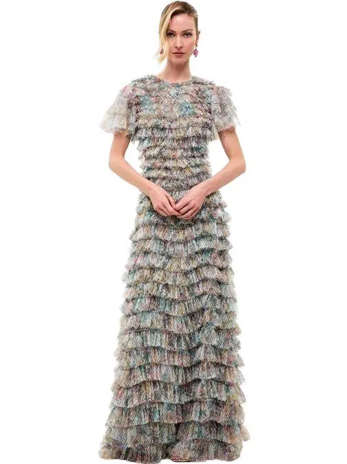 BEAUUT Ruffle Gown - Multicolour