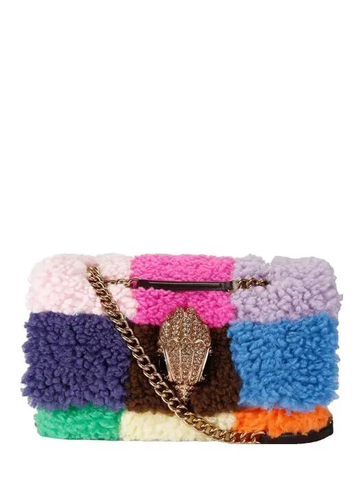 Kurt Geiger Macro Faux Fur Kensington Handbag - Blue Multi