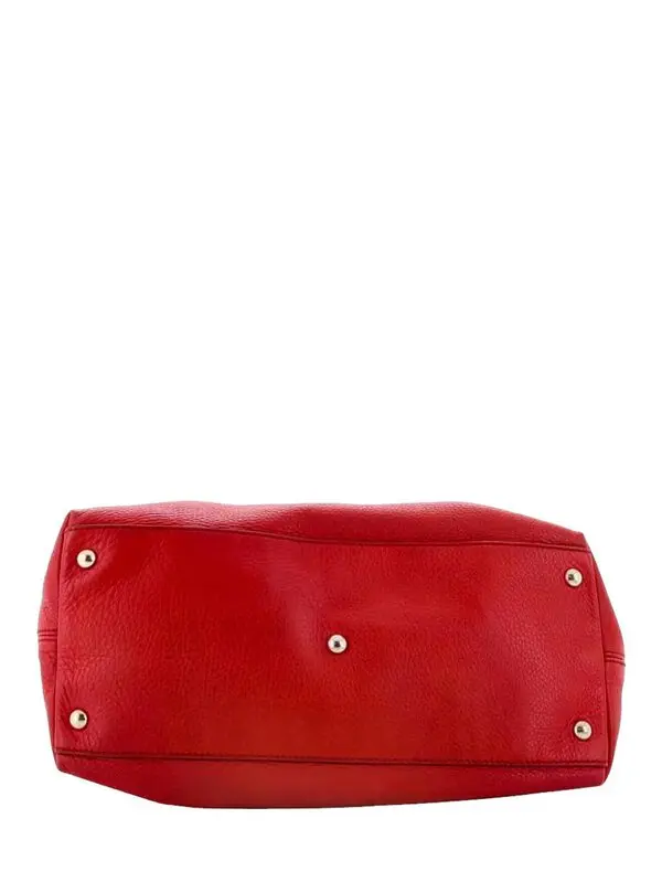 Gucci Soho Convertible Soft Top Handle Bag Leather Satchel - Red