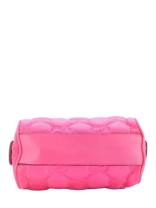 Gucci Ophidia Convertible Boston Top Handle Bag Gg Matelasse Nylon With Leather Mini Handbag - Pink