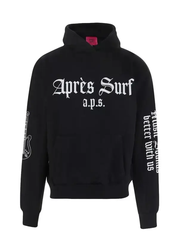 APRES SURF Logo-print Bandana-pattern Hoodie - Black