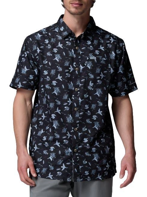 Columbia Big & Tall Pfg Slack Tideâ„¢ Gametime Sport Shirt - Black