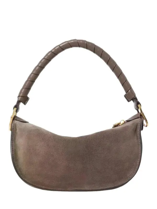 Chloé Mini Marcie Shoulder Bag In Suede Leather - Grey