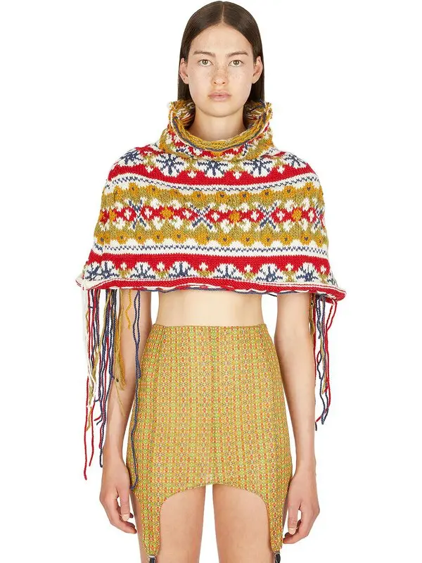 LOUISE LYNGH BJERREGAARD Folklore Fairisle Knit Cape - Multicolour