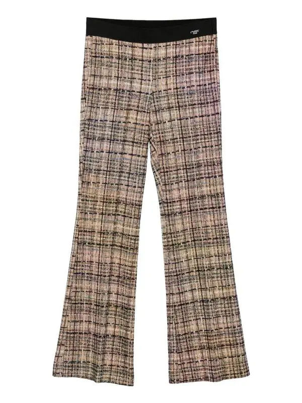 CAMBIO Francis Checked Elasticated-waistband Trousers - Neutrals