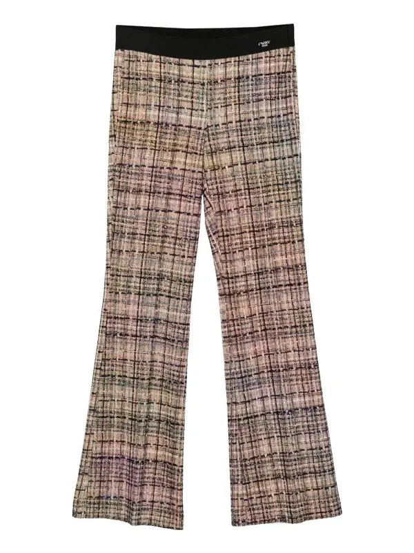 CAMBIO Francis Checked Elasticated-waistband Trousers - Neutrals