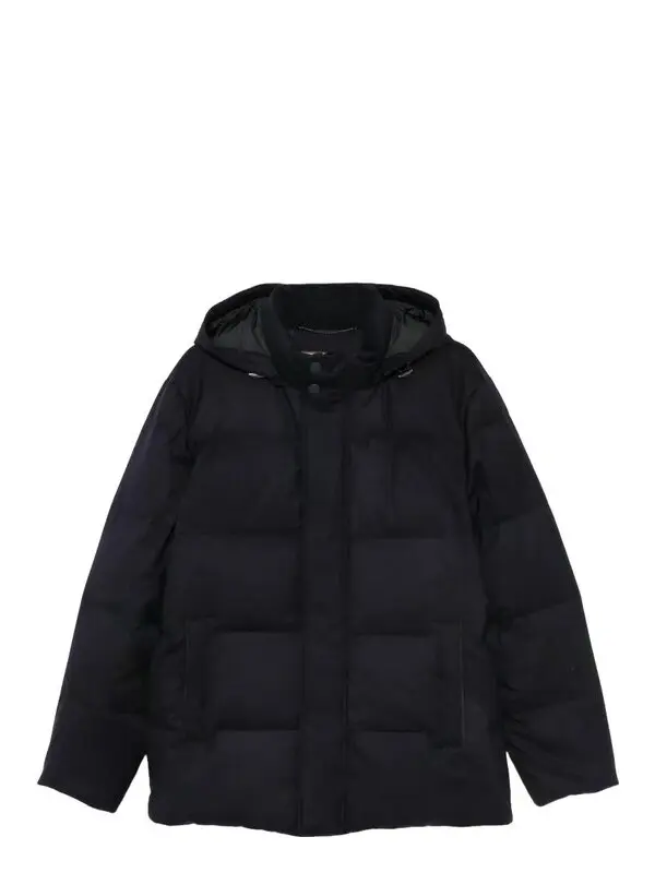 Canali Quilted Hooded Jacket - Blue
