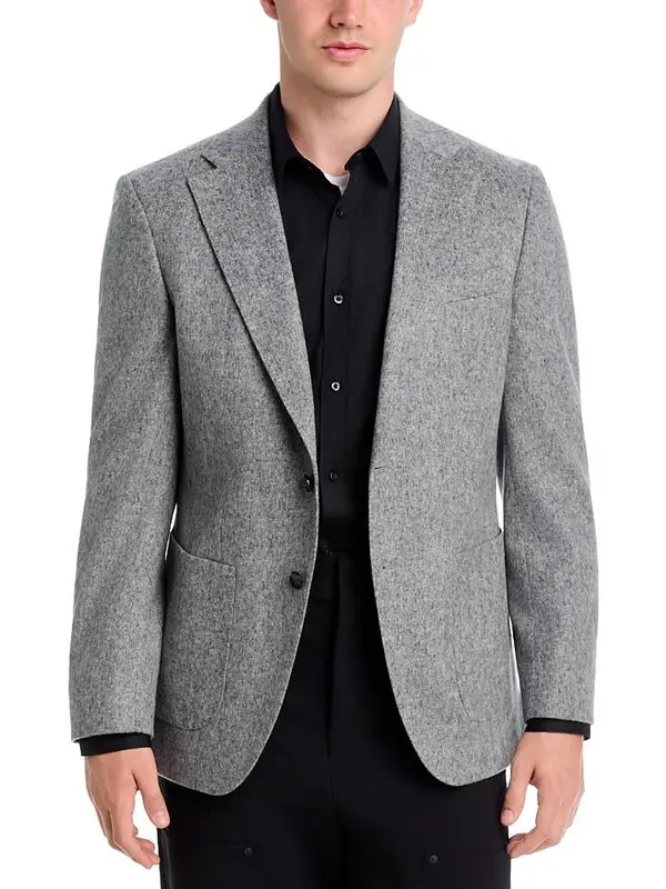 BOSS Hutson Wool & Silk Slim Fit Sport Coat - Silver