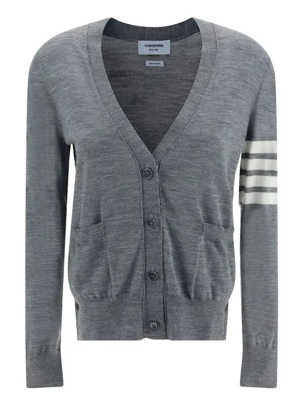 Thom Browne Wool Cardigan - Grey