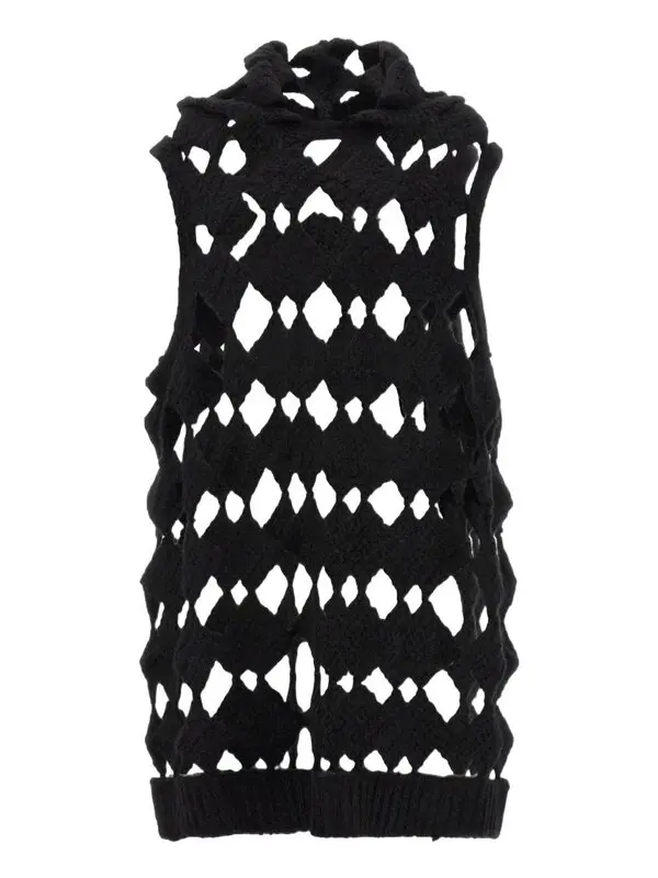 Rick Owens Sarutanya Cut-out Knitted Top - Black