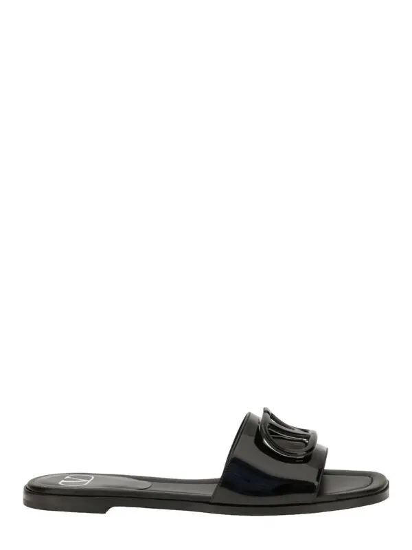 Valentino Garavani Vlogo Signature Slip-on Sandals - Black