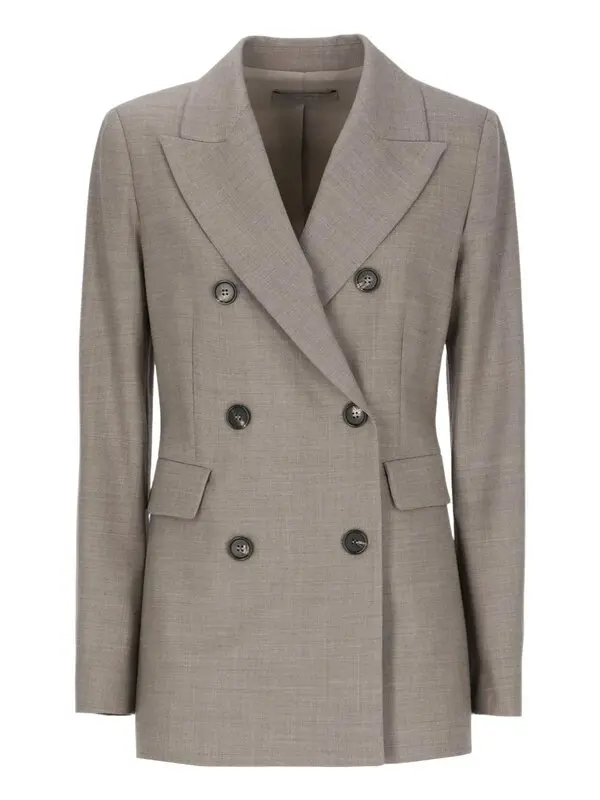 D.exterior Double-breasted Peak-lapel Blazer - No