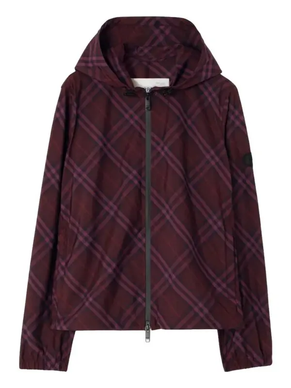 Burberry Check Salcombe Hooded Jacket - Acer Purple