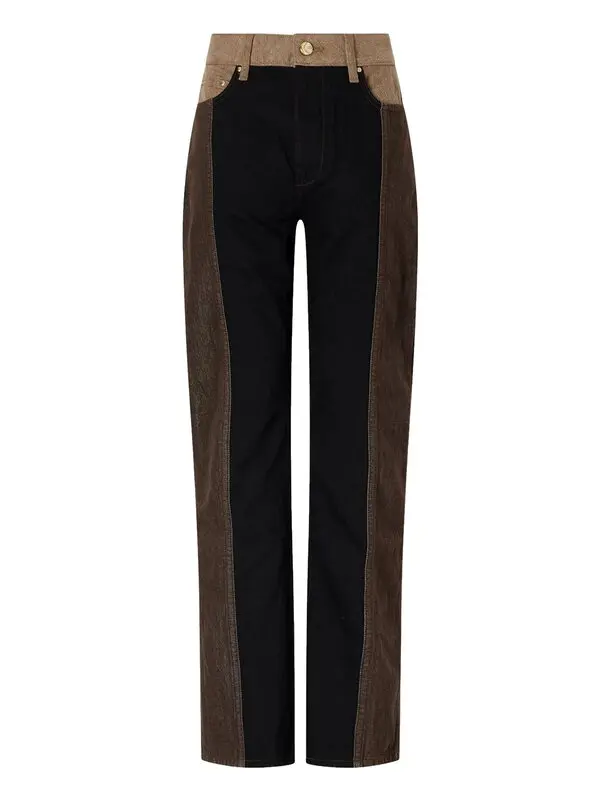 Ossou Jane Paneled High-rise Straight-leg Jeans - Multi
