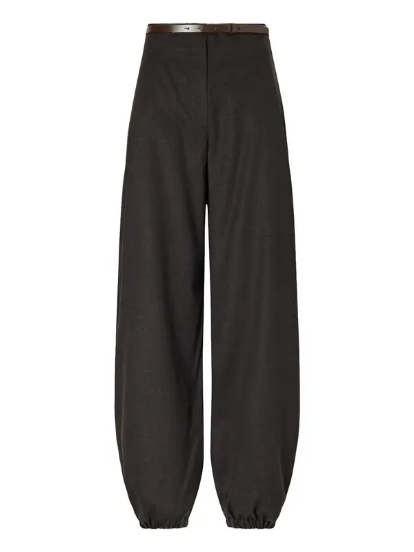 Max Mara Pergola Wool-blend Tapered Pants - Brown