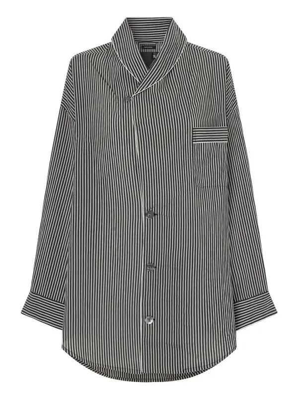 R13 Shawl-collar Striped Poplin Shirt - Multi