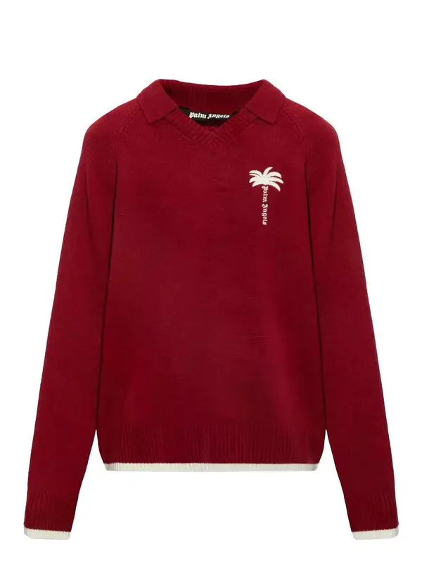 Palm Angels Embroidered-logo Sweater - Red