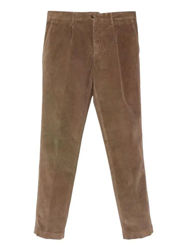 Incotex Pleated Corduroy Trousers - Brown