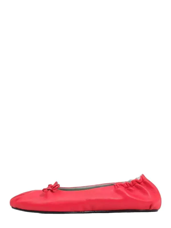 Bimba Y Lola Ruched Leather Ballerina - Red