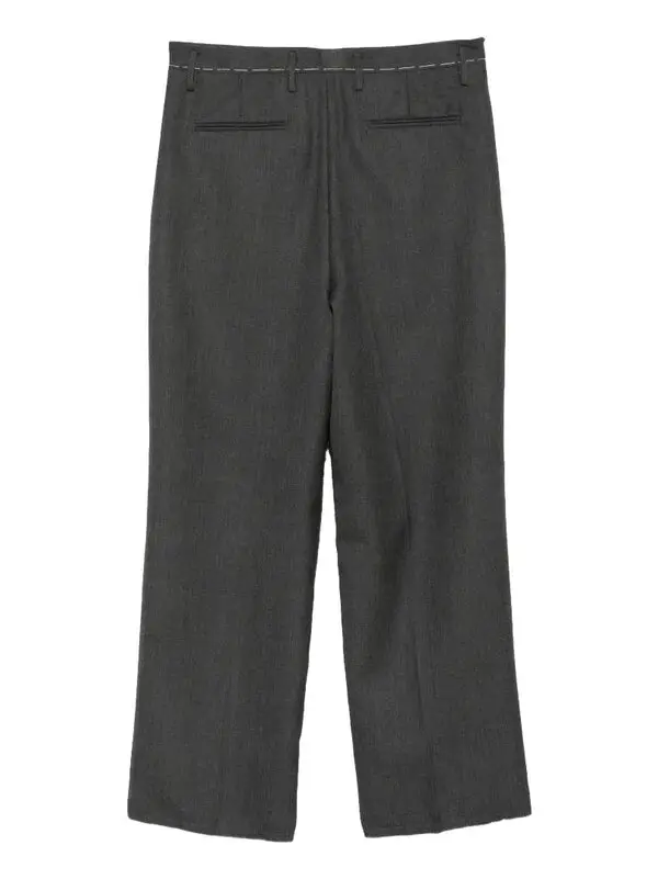 COSTUMEIN Contrast-stitch Straight-leg Trousers - Grey