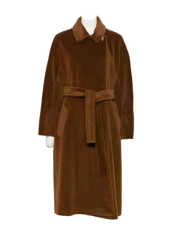Marella Belted Virgin-wool Coat - Brown