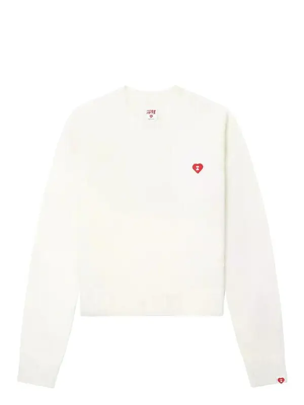 AAPE BY *A BATHING APE Heart-patch Sweater - White