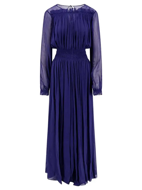 JOSEPH Silk And Viscose Blend Oliva Long Dress - Blue