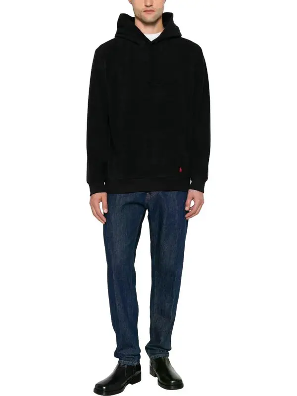 Polo Ralph Lauren Logo-embroidered Fleece Hoodie - Black