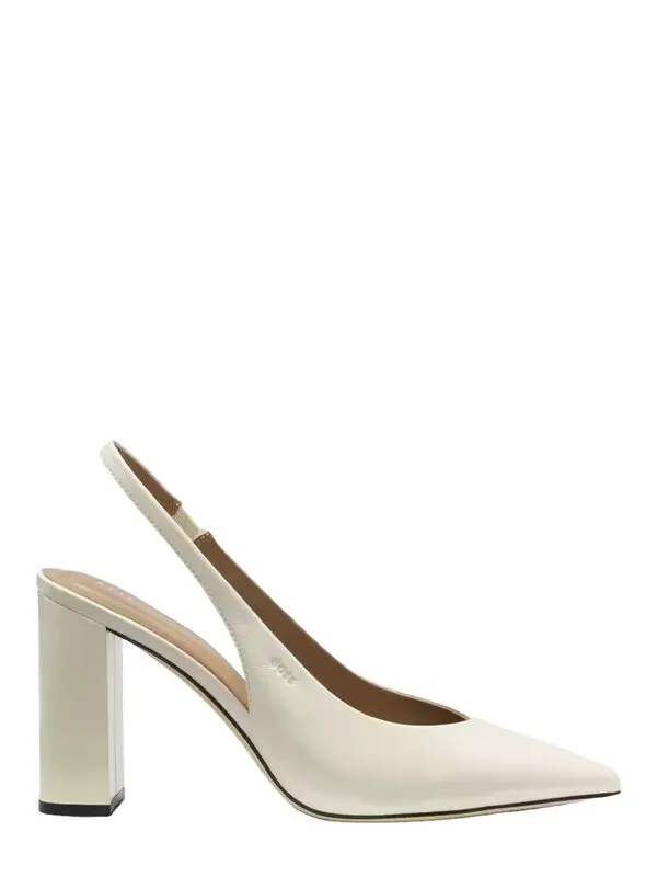 BOSS Heeled Pumps In Leather With Slingback Strap - Neutrals