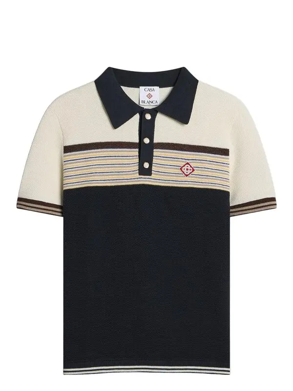 Casablanca Cafe Stripe Polo Shirt - Multi