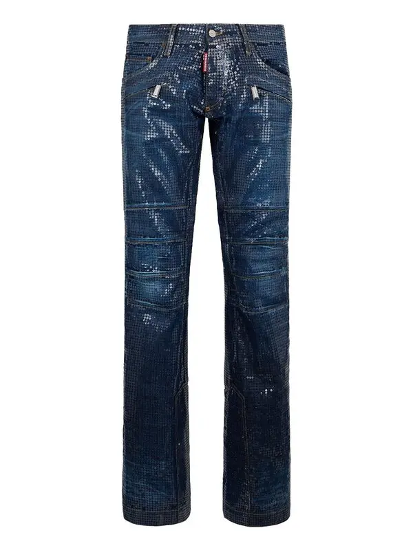 Dsquared2 Dark Iced Paillettes Ski Jeans - Blue