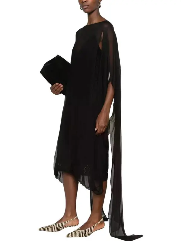 N°21 Sheer Cape-overlay Dress - Black