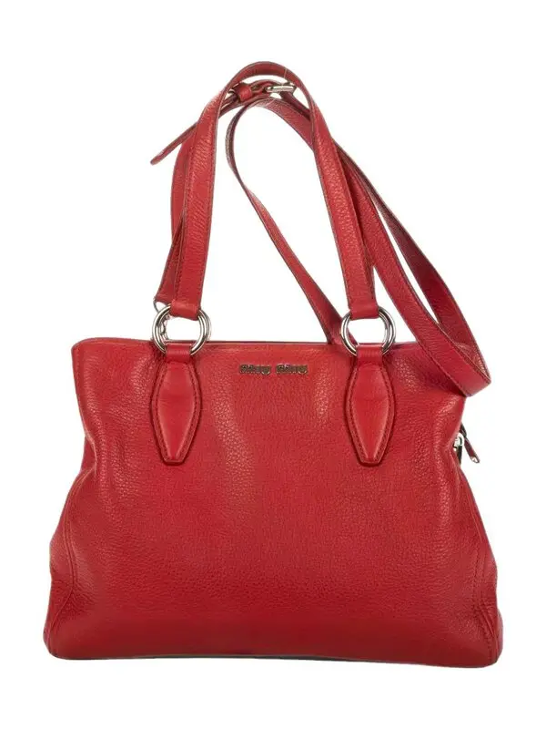 Miu Miu Logo-plaque Tote Bag - Red