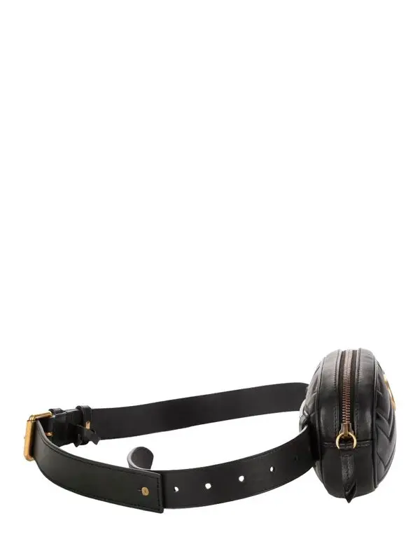 Gucci Gg Marmont Chevron Mini Bag - Black