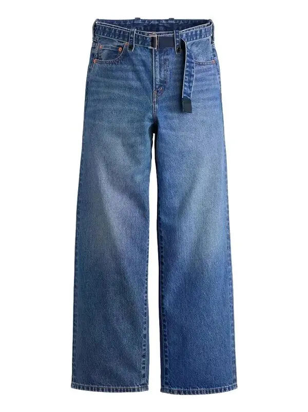 Sacai X Levi's Belted Wide-leg Jeans - Blue