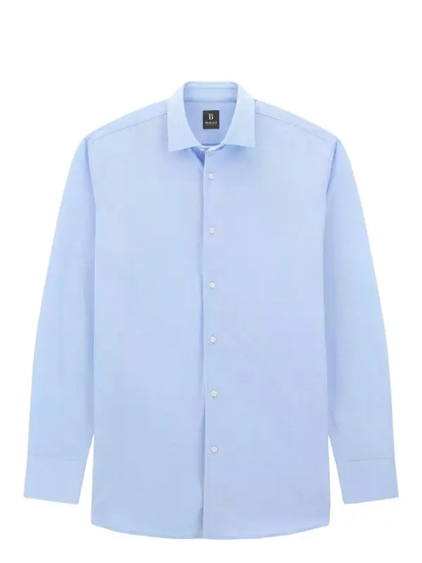 Boggi Milano Polo Shirt Mouliné Cotton Regular-fit - Blue